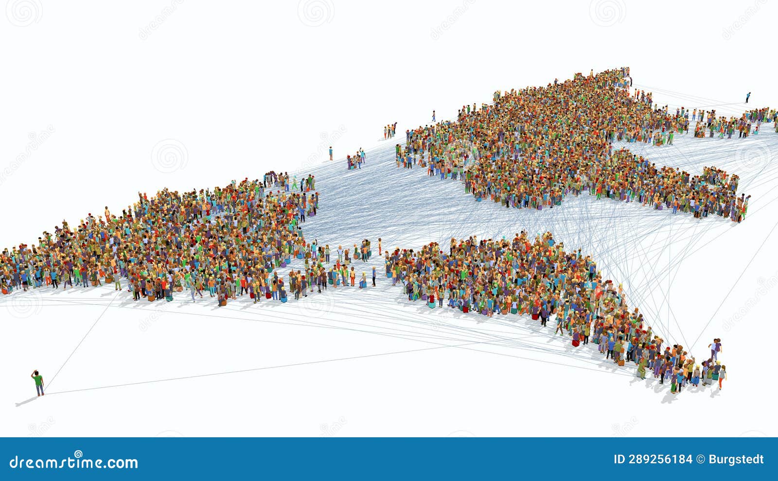 Top View of Many Different Connected People Stock Illustration ...