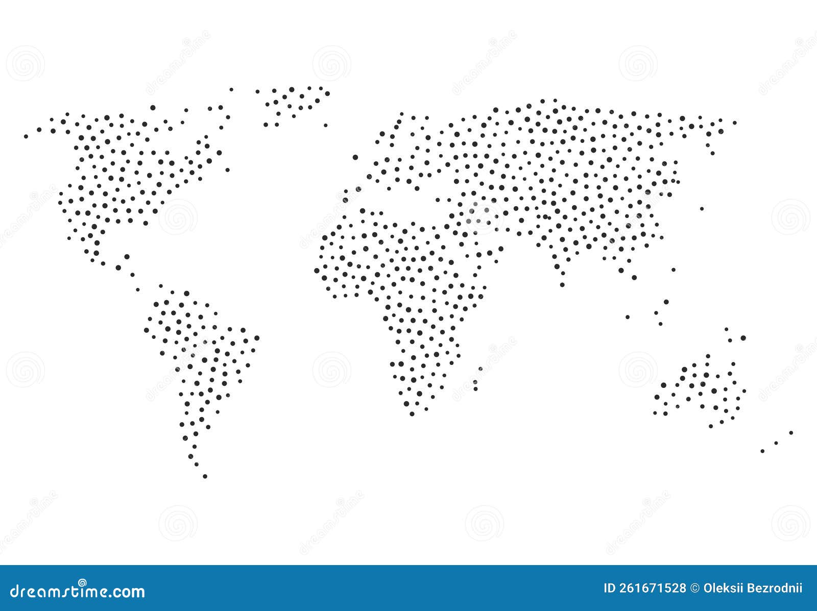 World Map with Continents from Gradient Dots Stock Vector ...