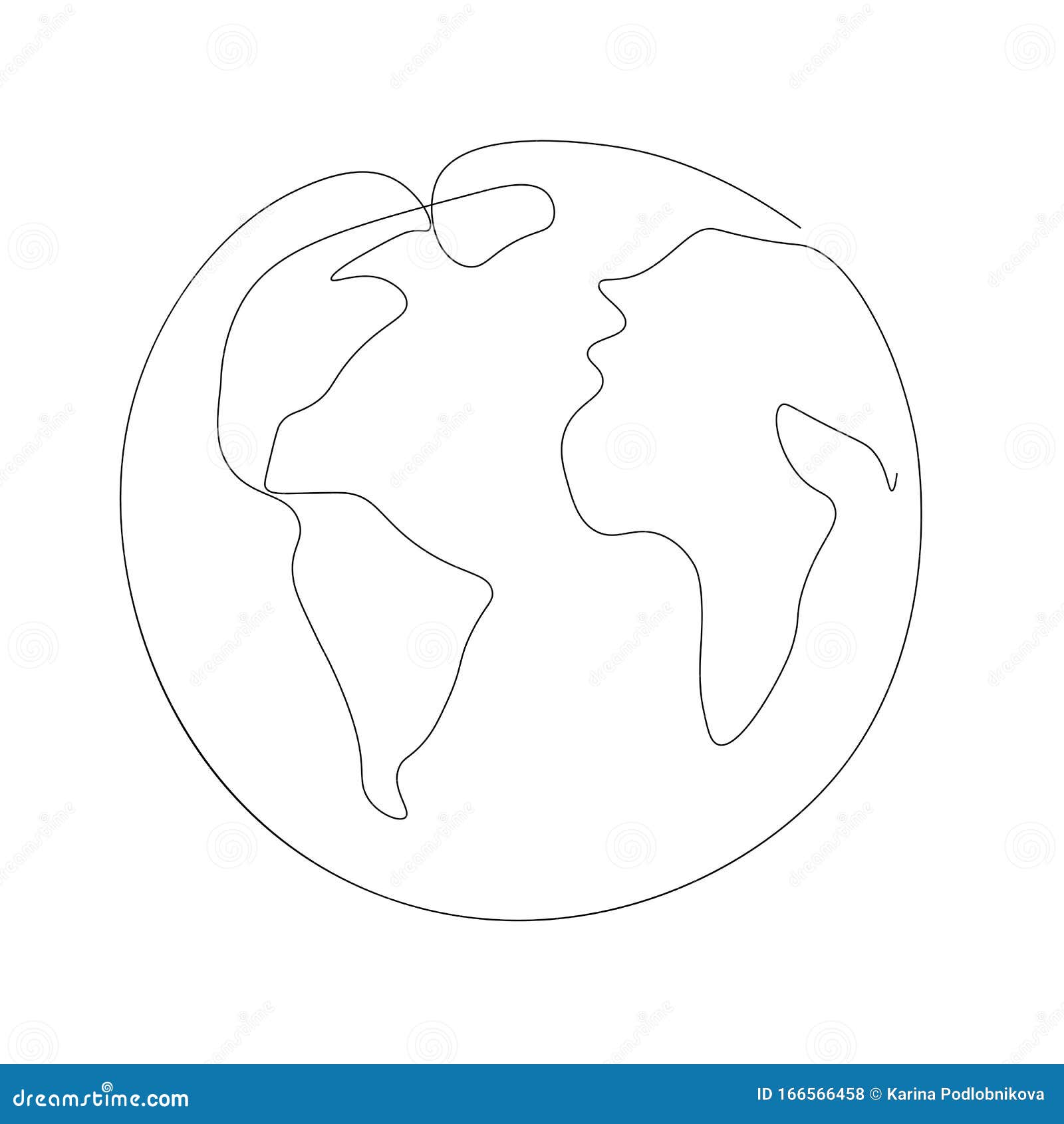 World Map Continuous Line Drawing, Vector Stock Vector - Illustration ...