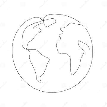 World Map Continuous Line Drawing, Vector Stock Vector - Illustration ...