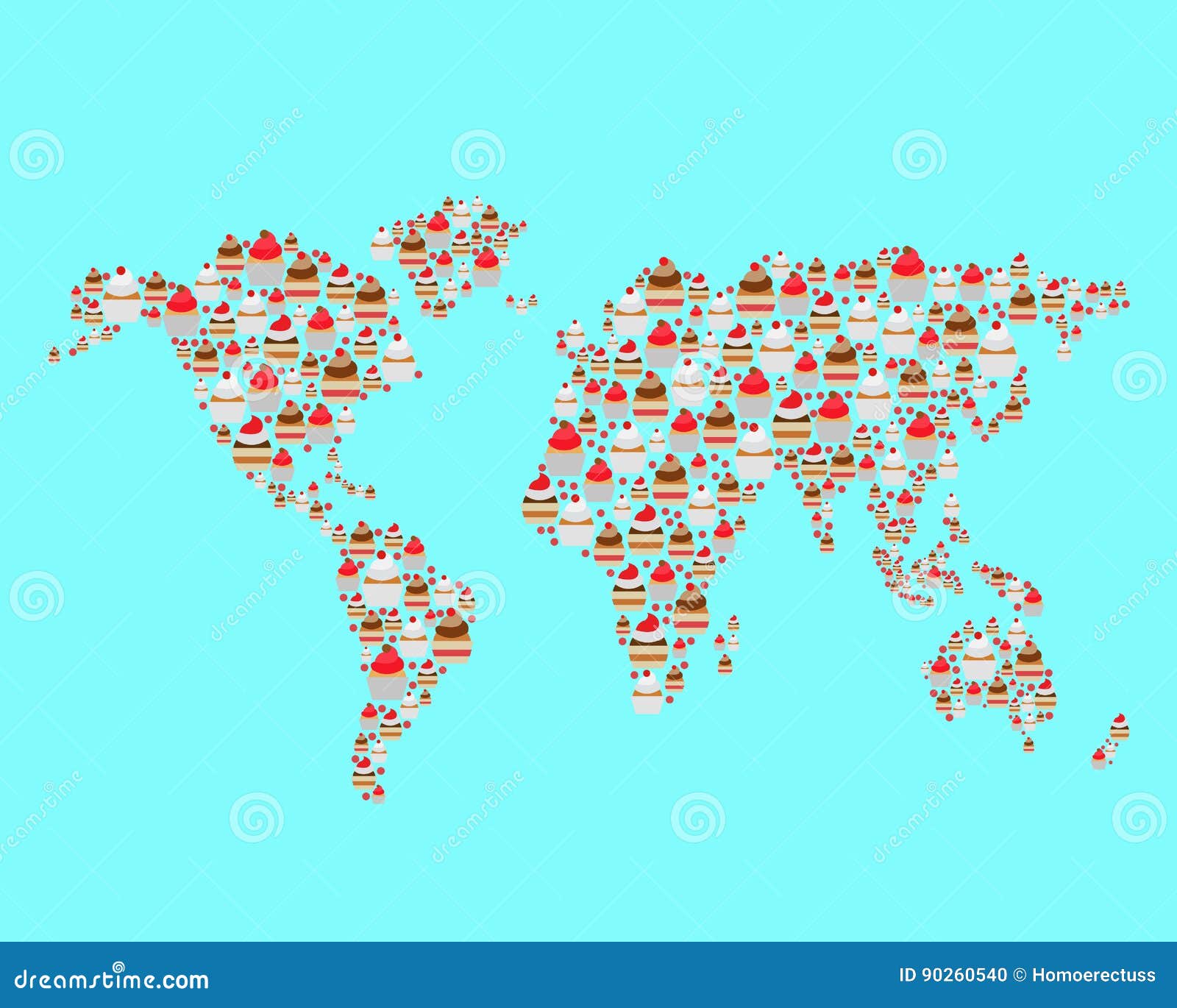 World Map Cookies Silhouette Graphic Stock Vector - Illustration of ...