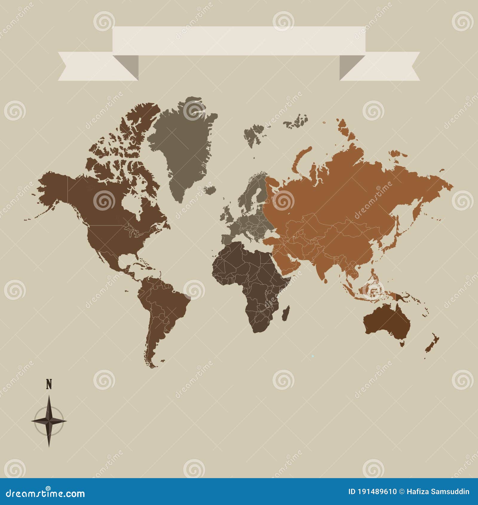 World Map with Copy Space Design. Stock Illustration - Illustration of ...