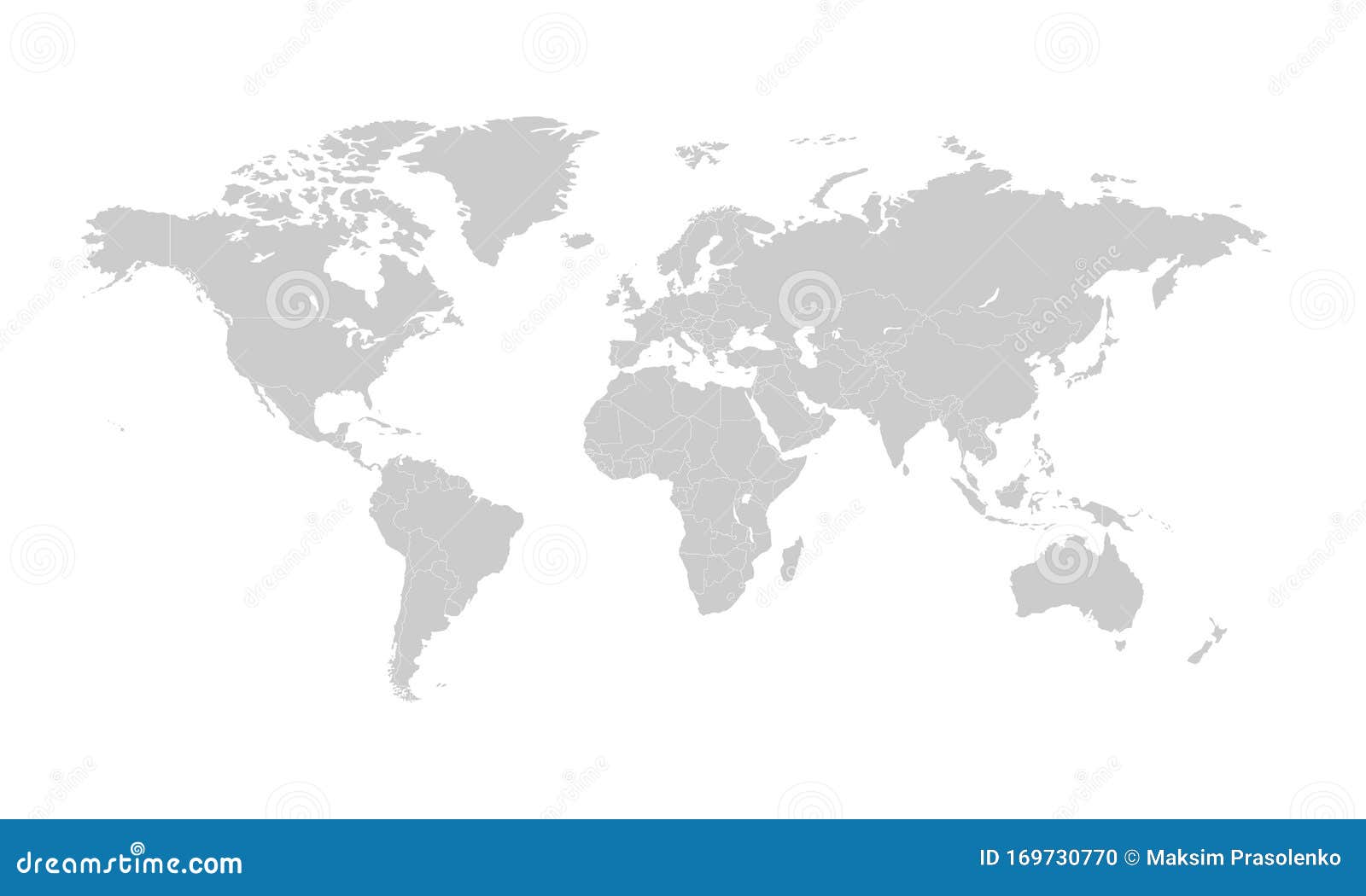 World Map with Countries Borders Stock Vector - Illustration of asia ...
