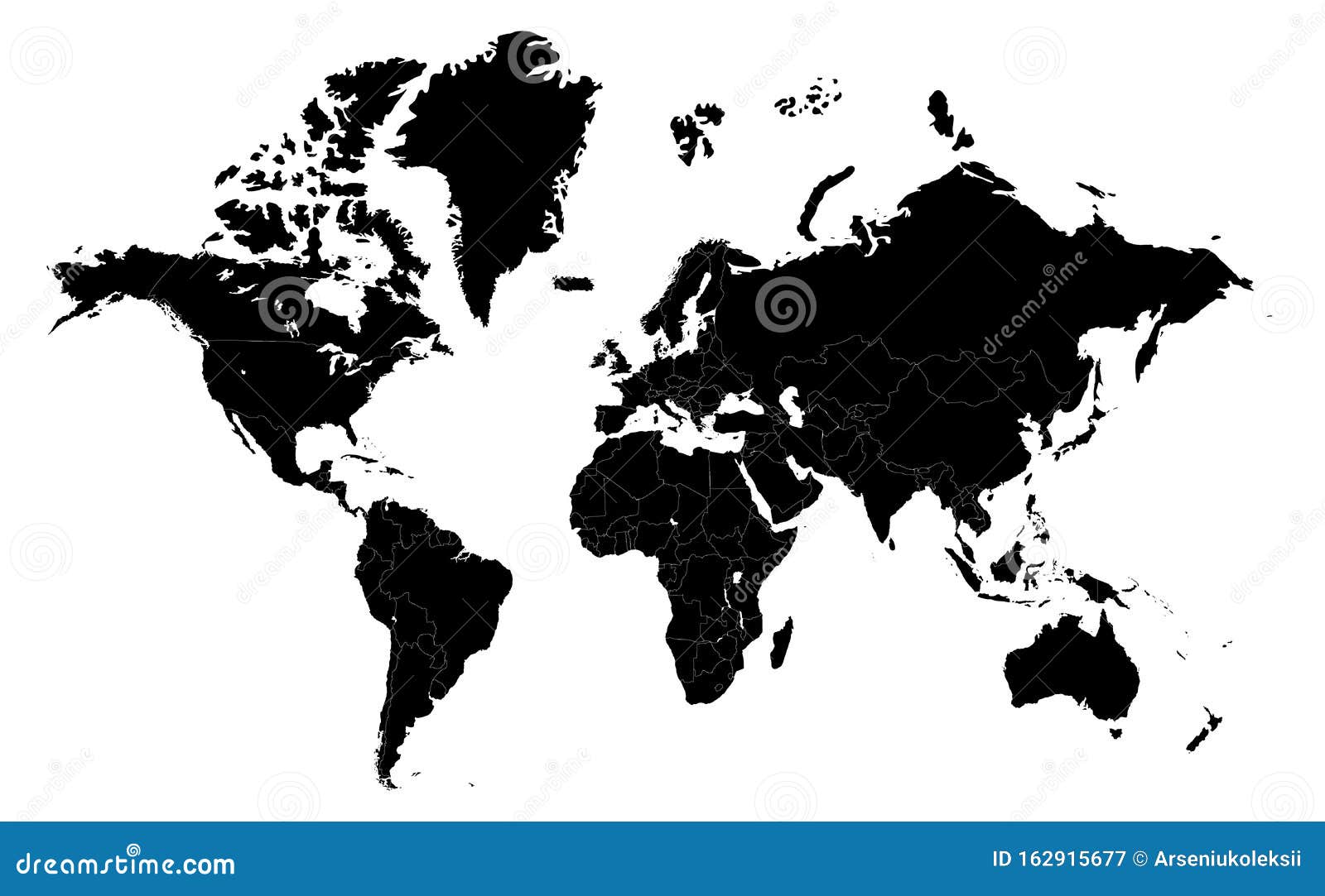 World Map With Countries Borders. Cartoon Vector | CartoonDealer.com ...