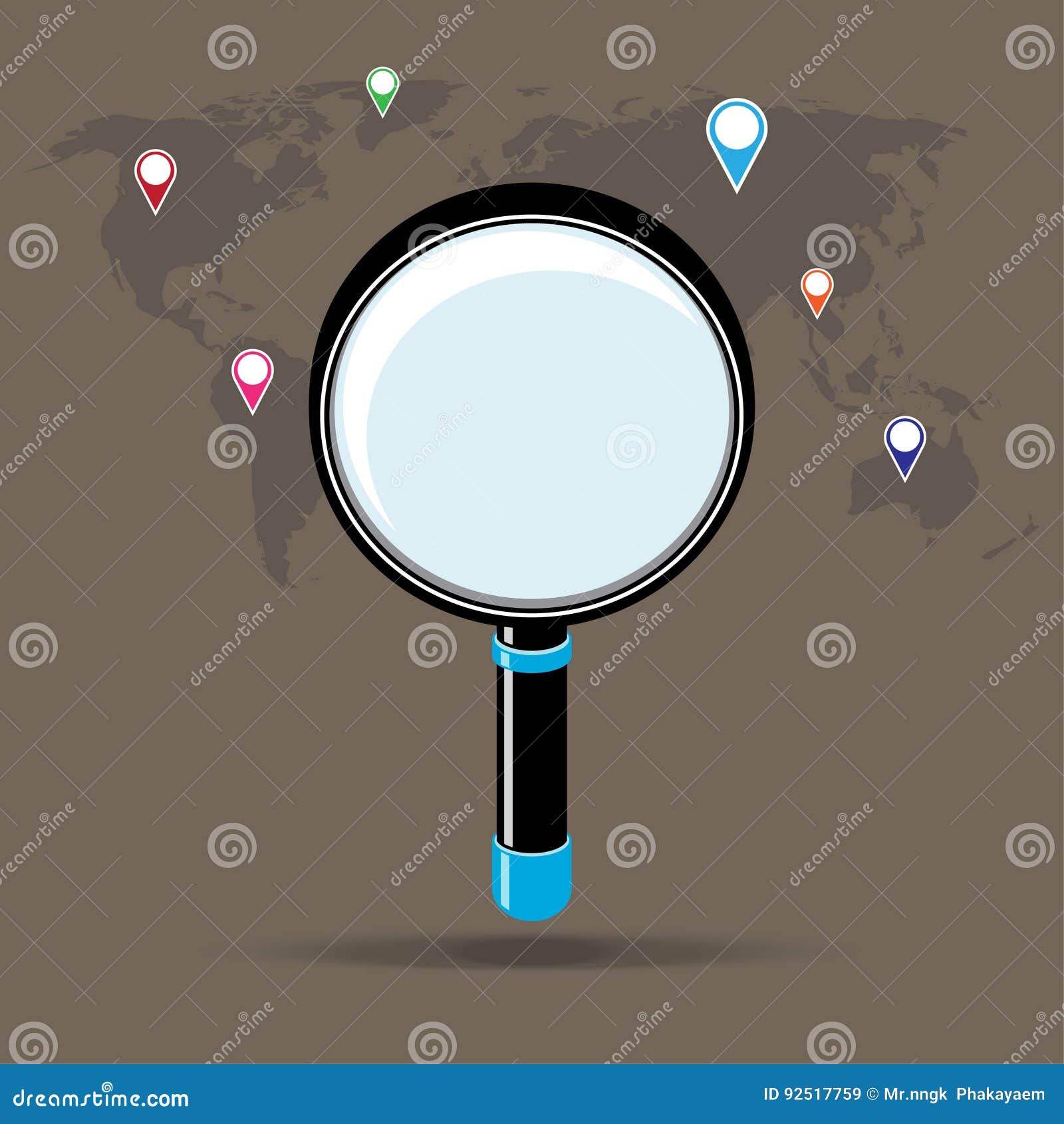 World Map Countries with Magnified. Stock Vector - Illustration of east ...