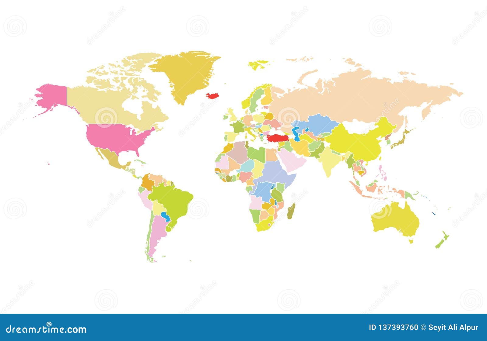World map-countries stock illustration. Illustration of color - 137393760