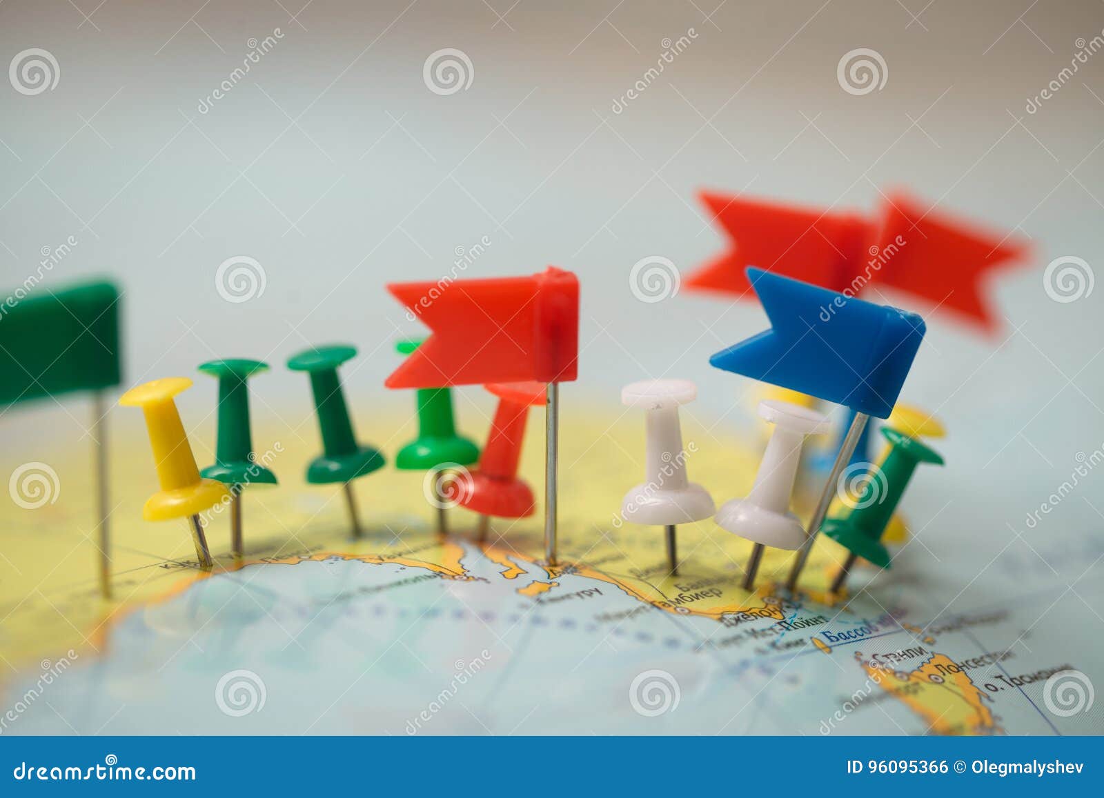 World Map Country Flags Marked Pin City Pinpoint Stock Photo - Image of ...