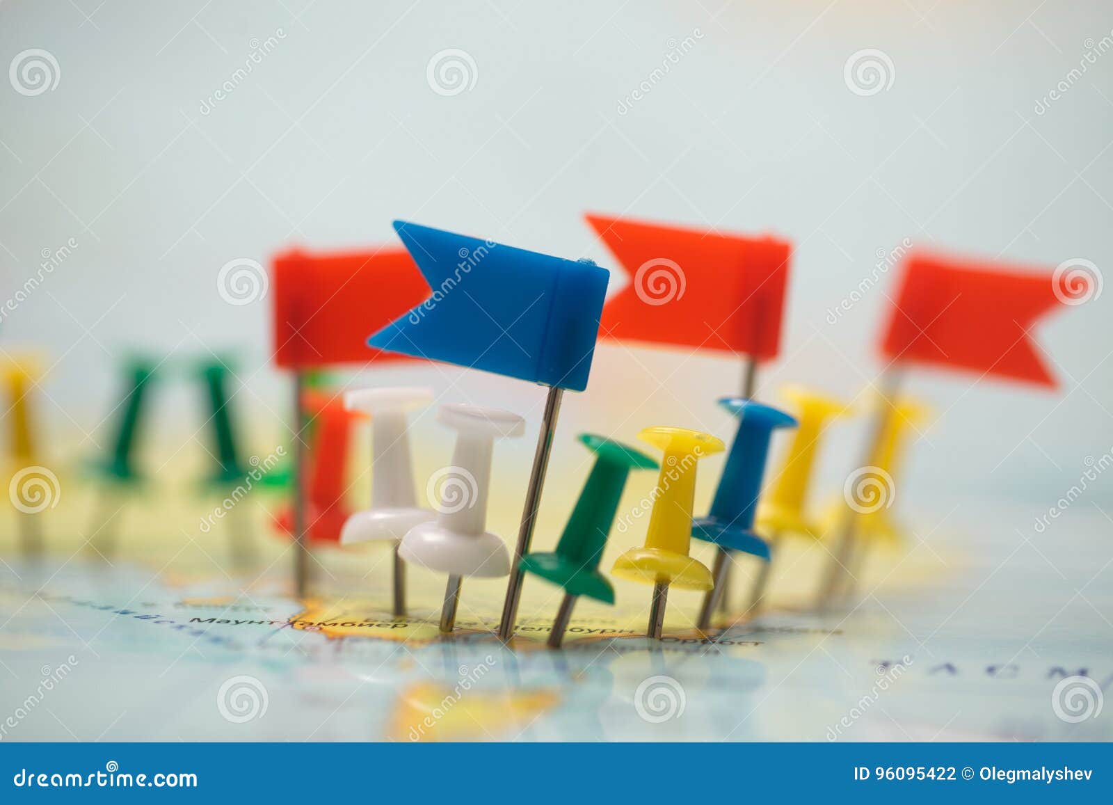 World Map Country Flags Marked Pin City Pinpoint Stock Photo - Image of ...