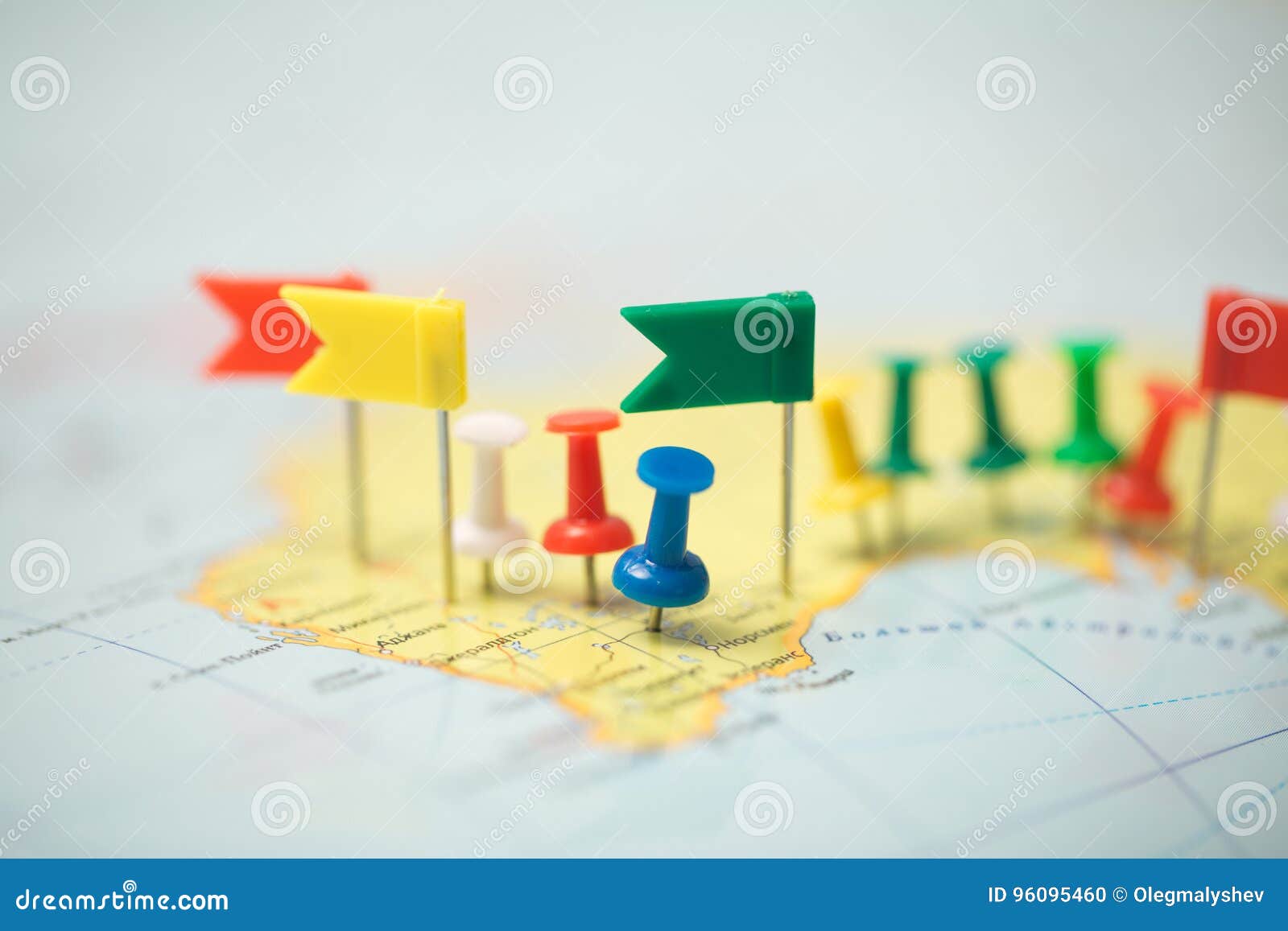 World Map Country Flags Marked Pin City Pinpoint Stock Photo - Image of ...
