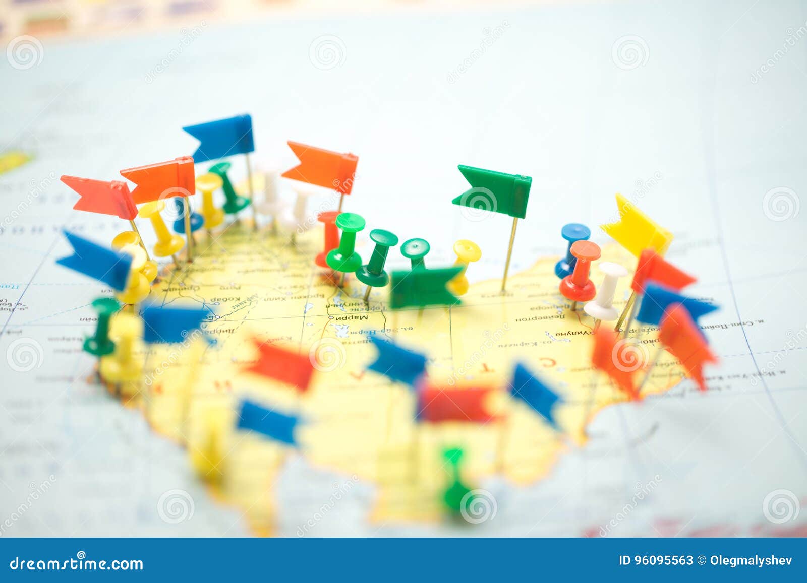 World Map Country Flags Marked Pin City Pinpoint Stock Image - Image of ...