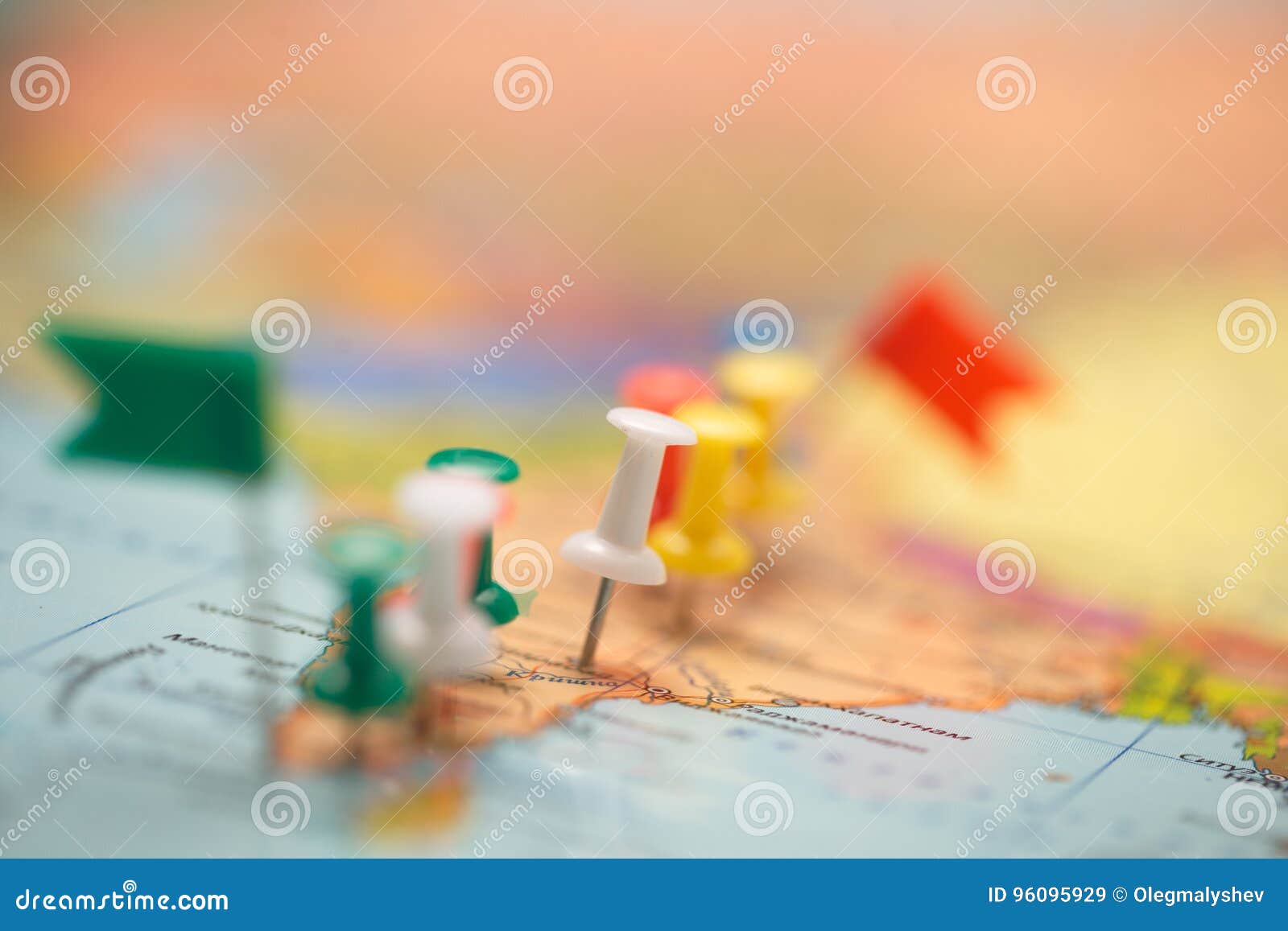 World Map Country Flags Marked Pin City Pinpoint Stock Image - Image of ...