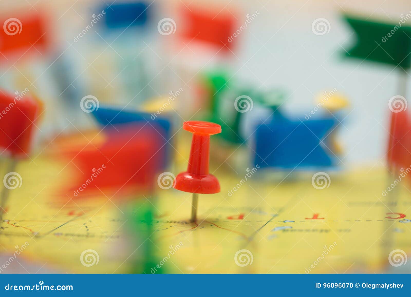 World Map Country Flags Marked Pin City Pinpoint Stock Photo - Image of ...