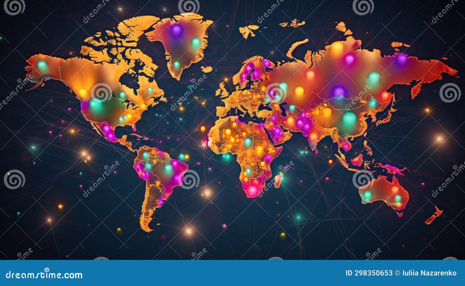World Map with Country Labels. AI Generated Stock Illustration ...