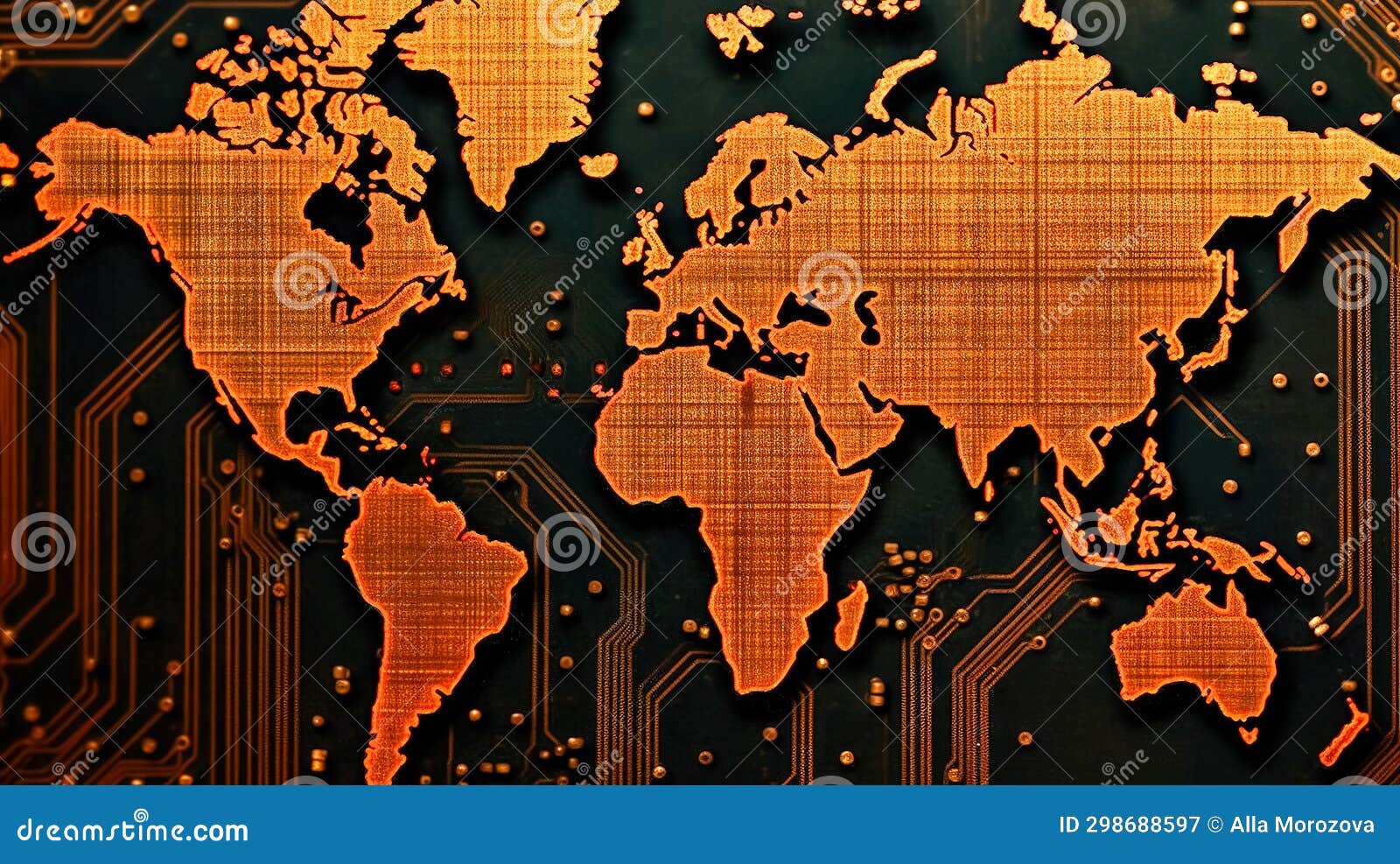 World Map Crafted from Chips Stock Image - Image of globe, background ...