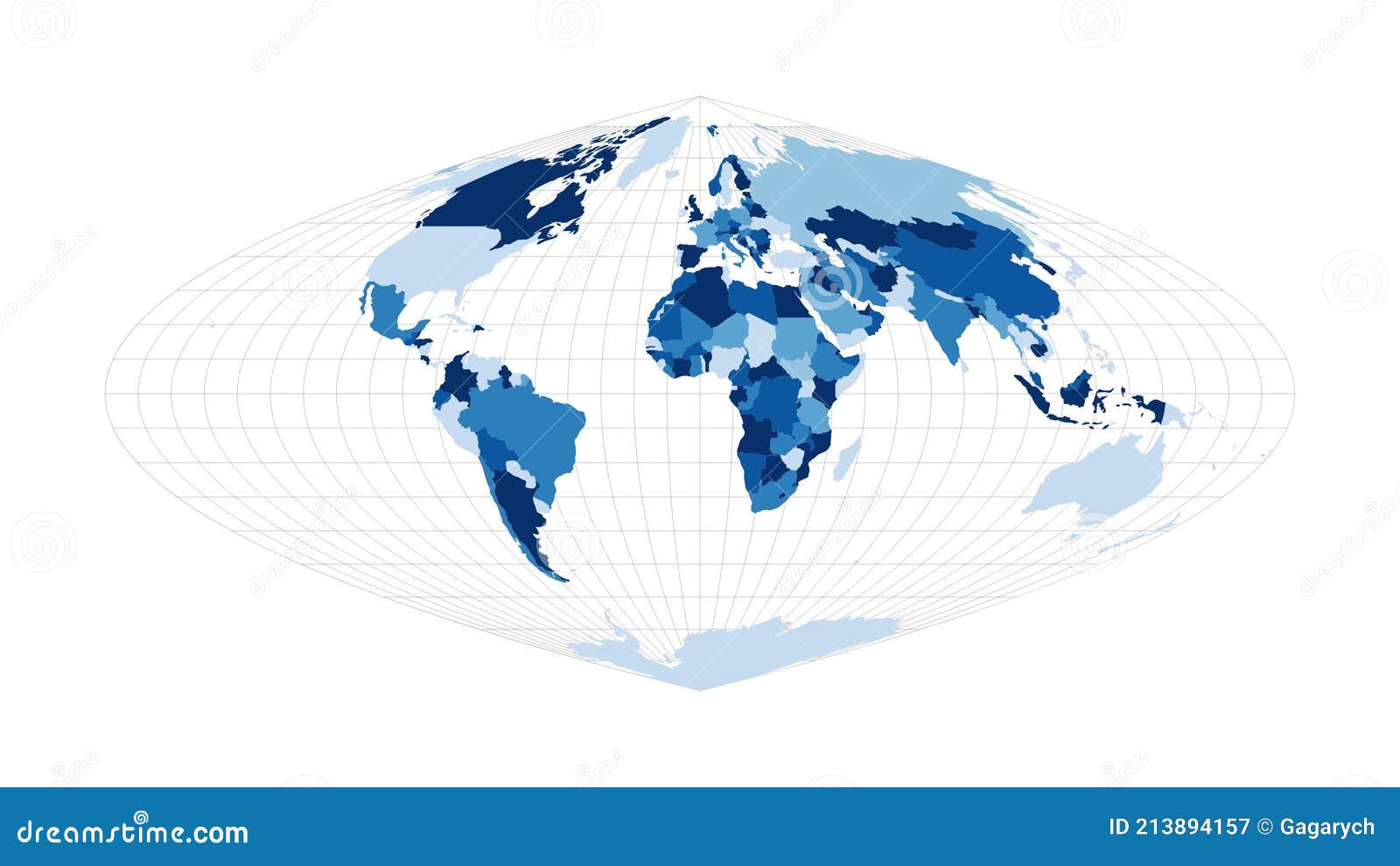 World Map. Craster Parabolic Projection Stock Illustration ...