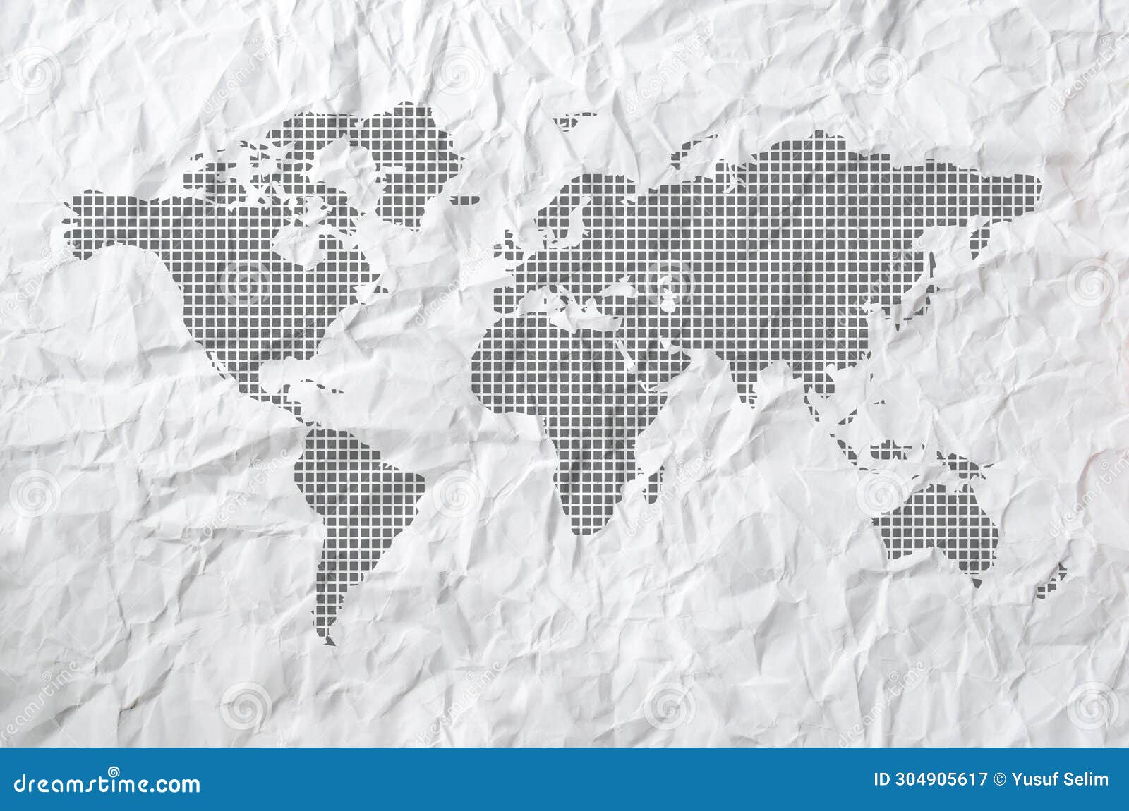 World Map On Crumpled And Aged Paper. Royalty-Free Stock Photography ...
