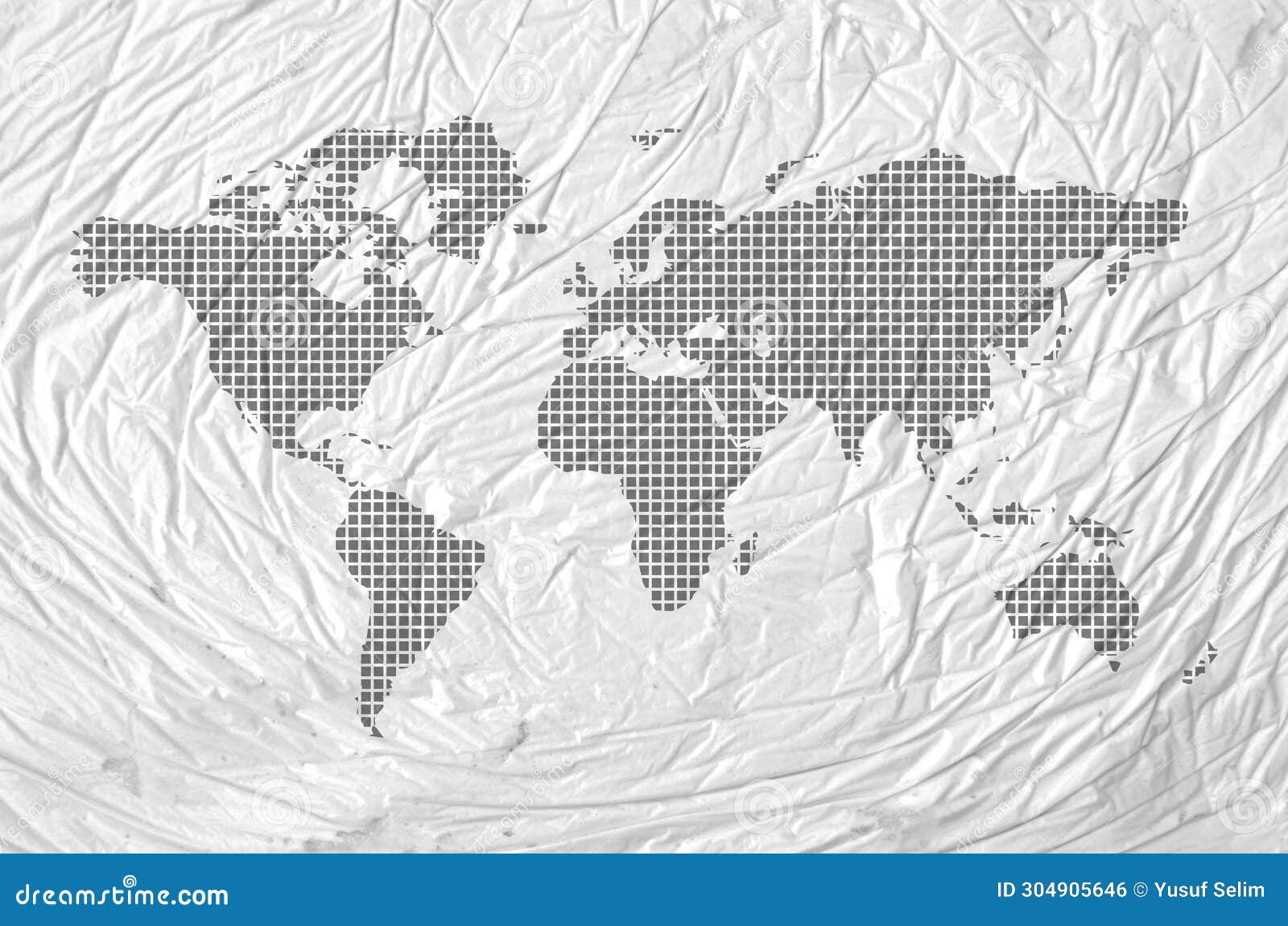 World Map on Crumpled and Aged Paper. Stock Illustration - Illustration ...