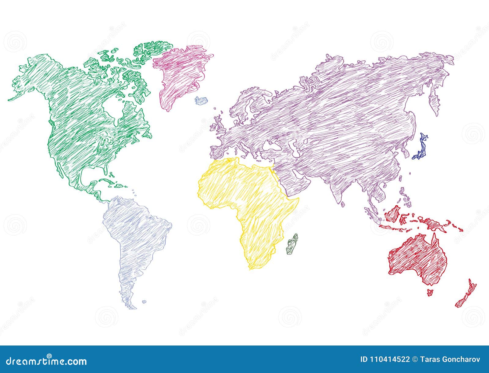 World Map. Cut Continents. Vector Illustration Stock Vector ...