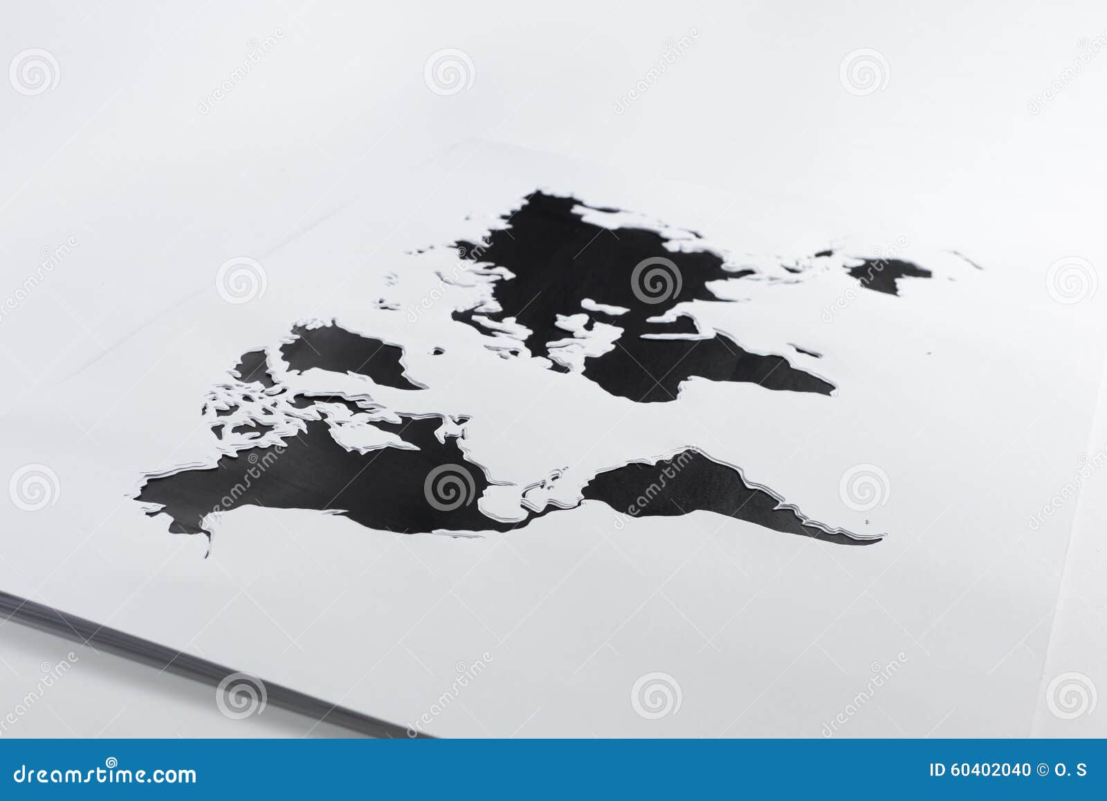 World map. Cut out paper stock photo. Image of world - 60402040