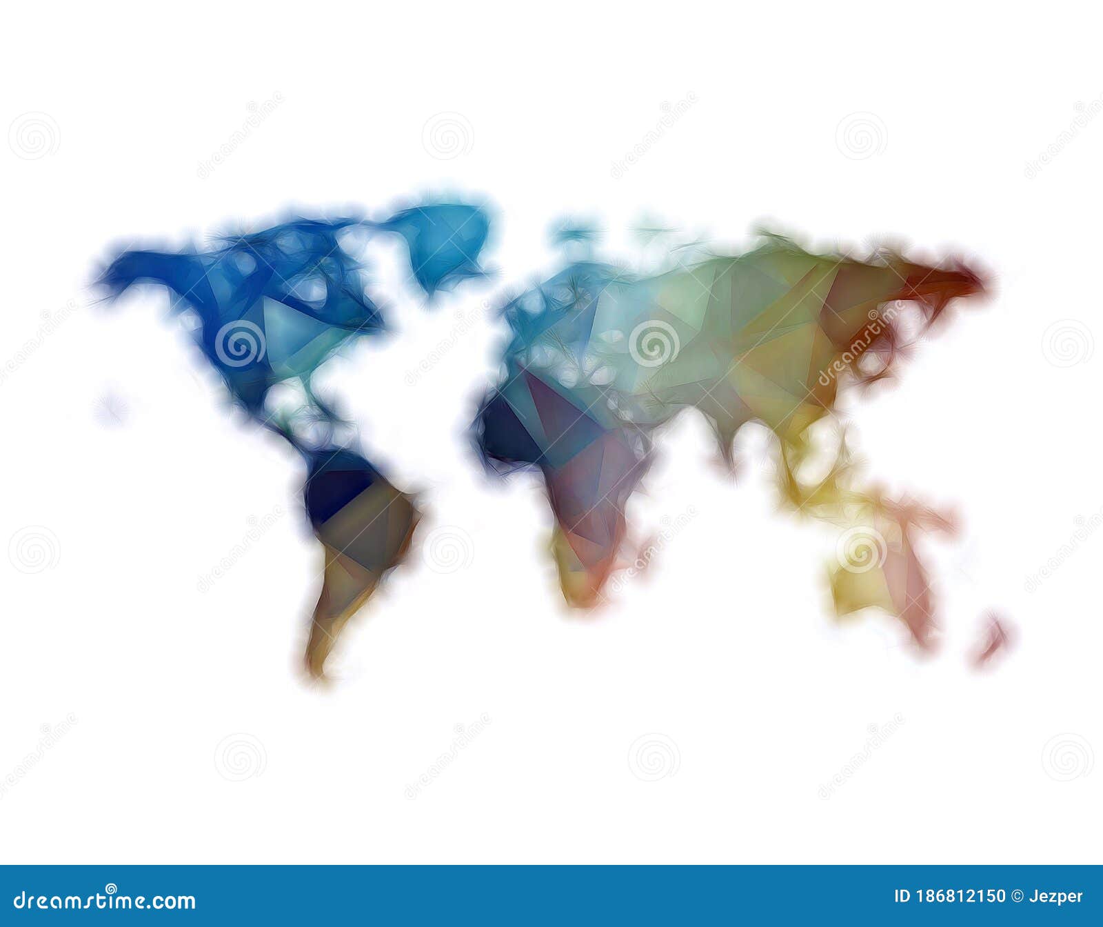 World Map 3d Color Abstract Stock Illustration - Illustration of color ...