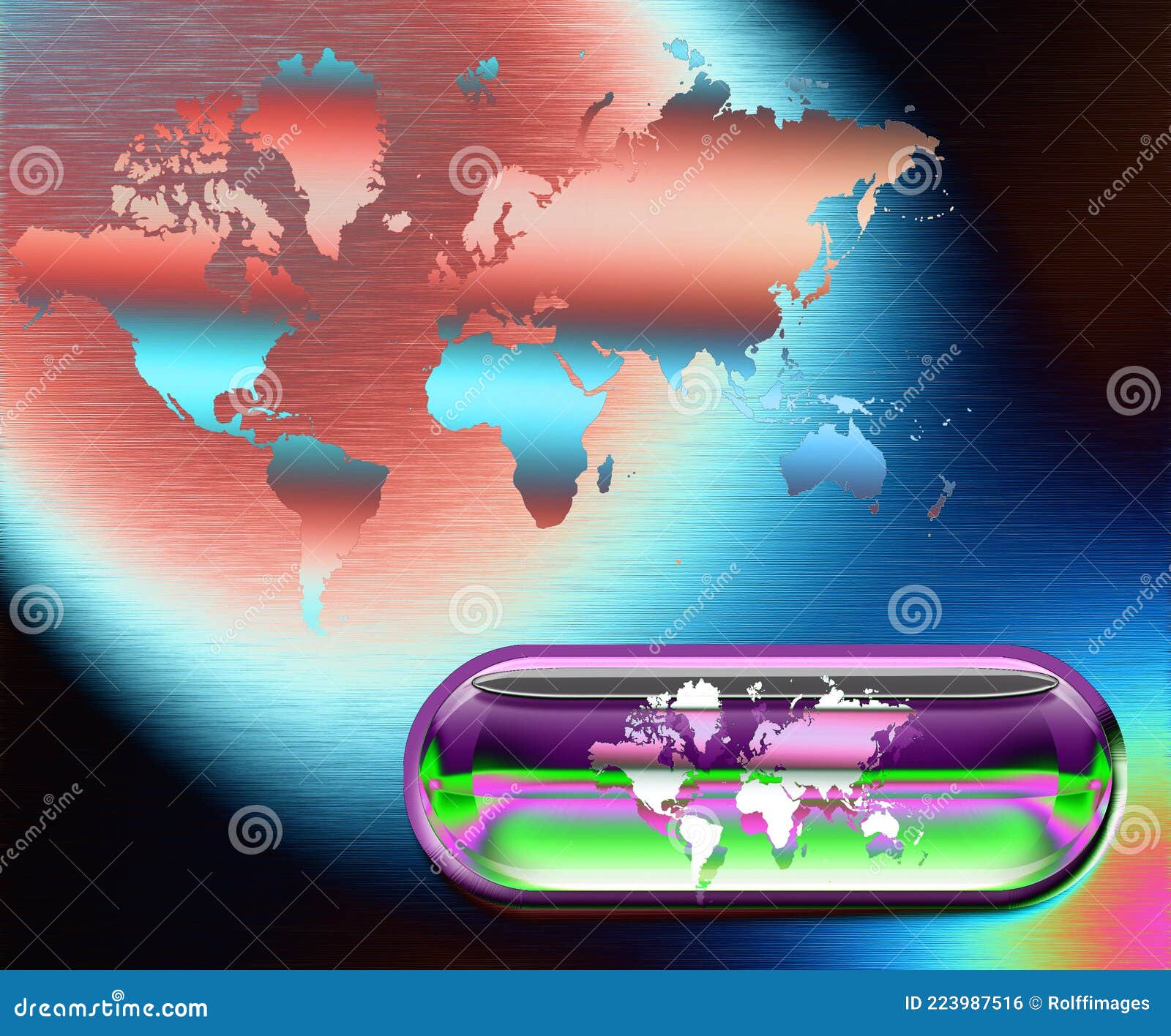 World Map. 3D Rendering stock illustration. Illustration of ...