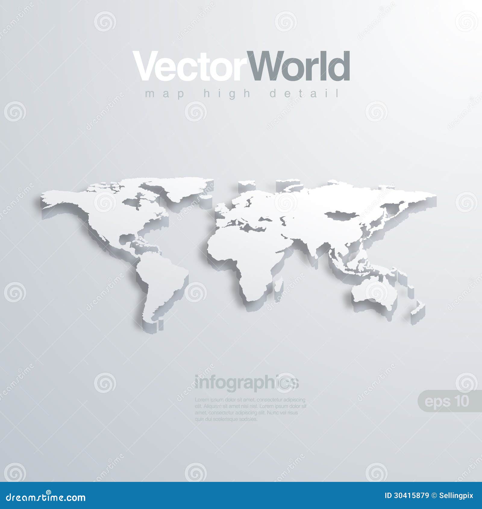 World Map 3D Vector Illlustraion. Useful for Infog Stock Vector ...