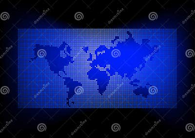 World Map with Dark Blue Background Stock Vector - Illustration of ...