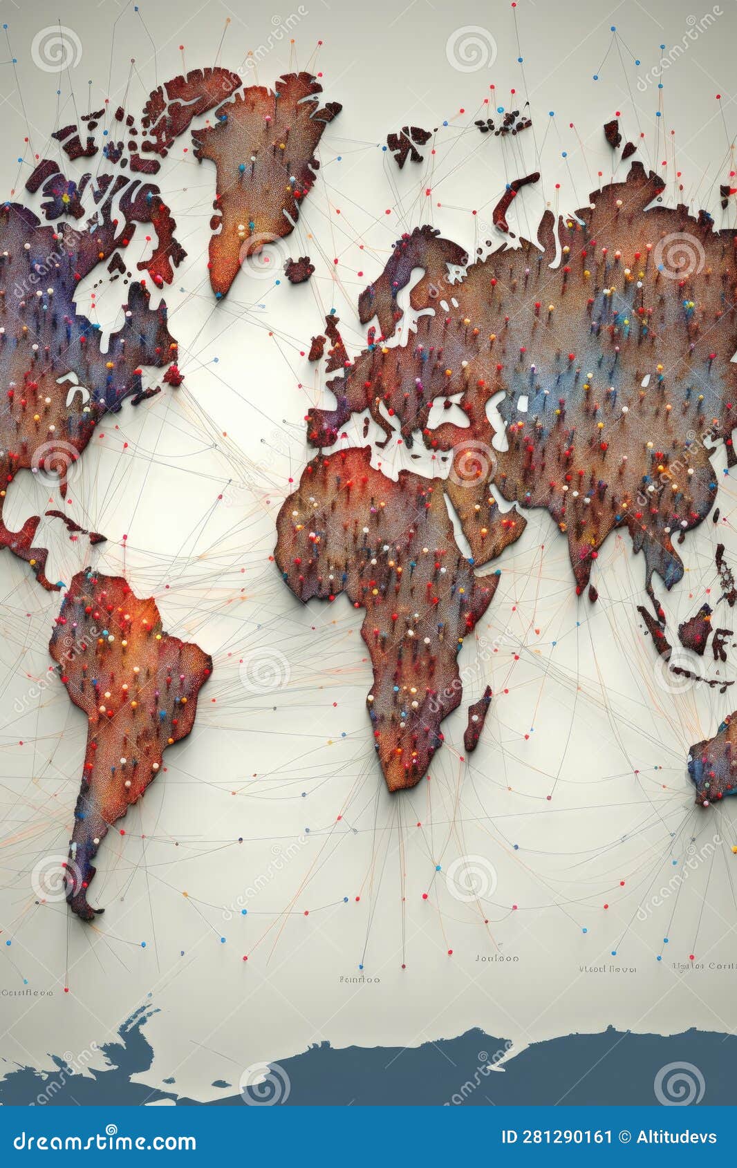 A World Map with Data Points and Connections Stock Illustration ...