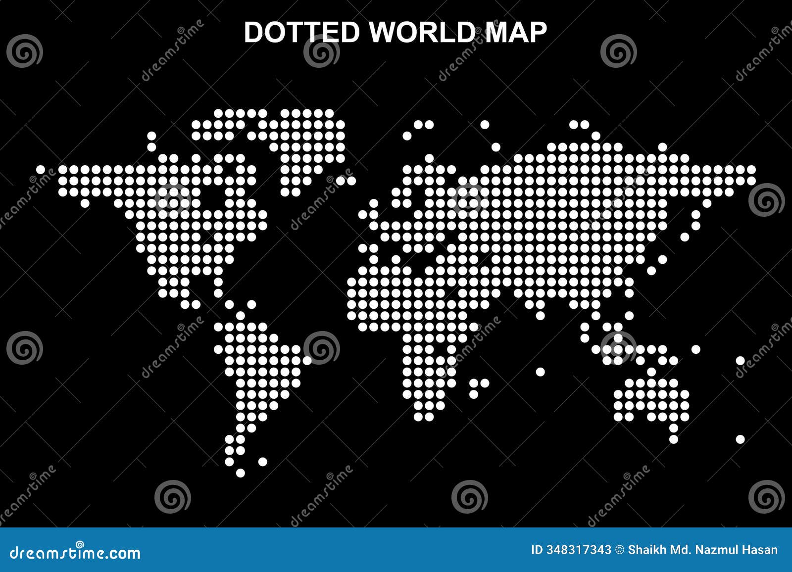 World Map Design in an Abstract Dotted Format Global Cartography Stock ...