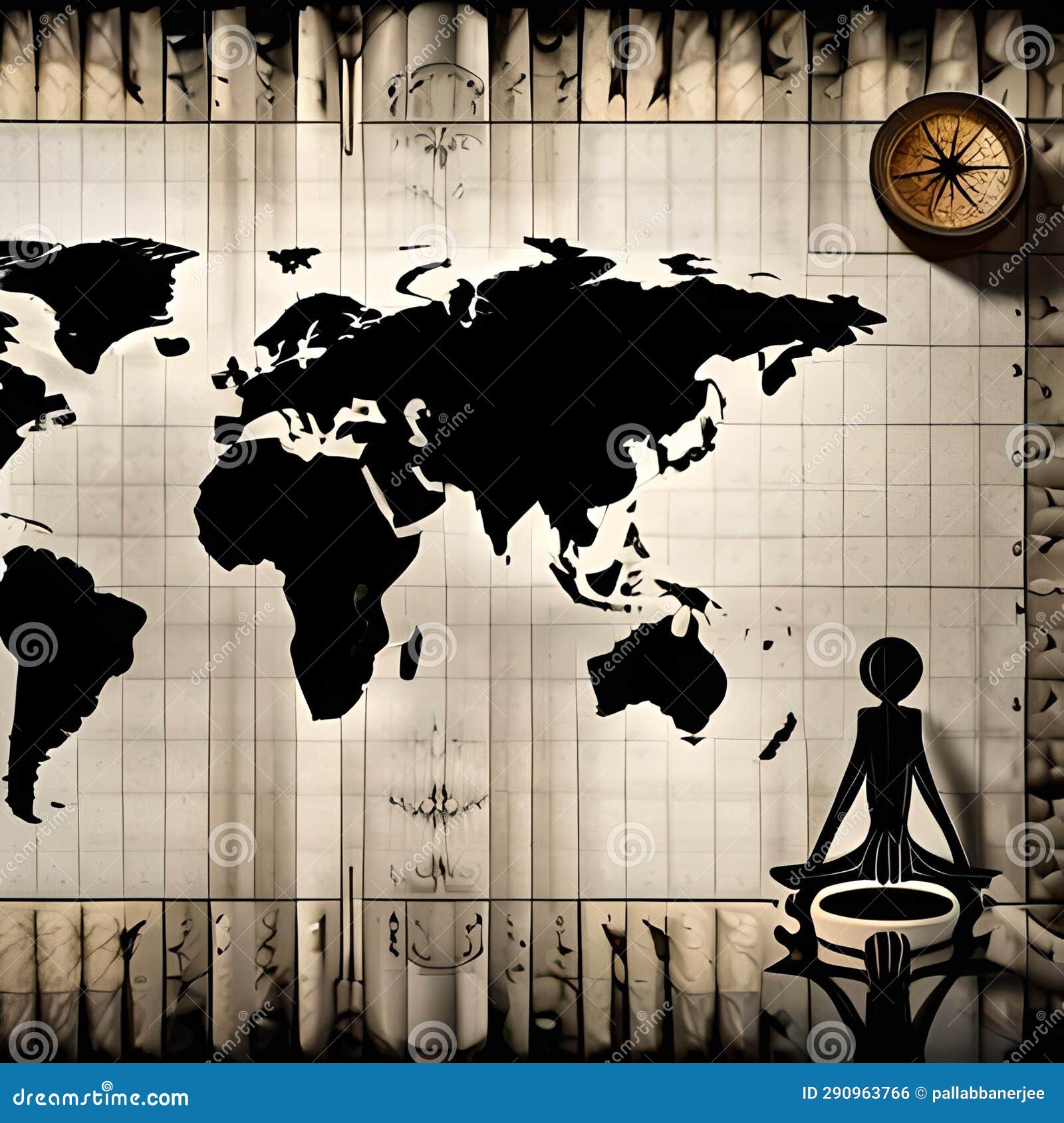 World map design wallpaper stock illustration. Illustration of drawing ...