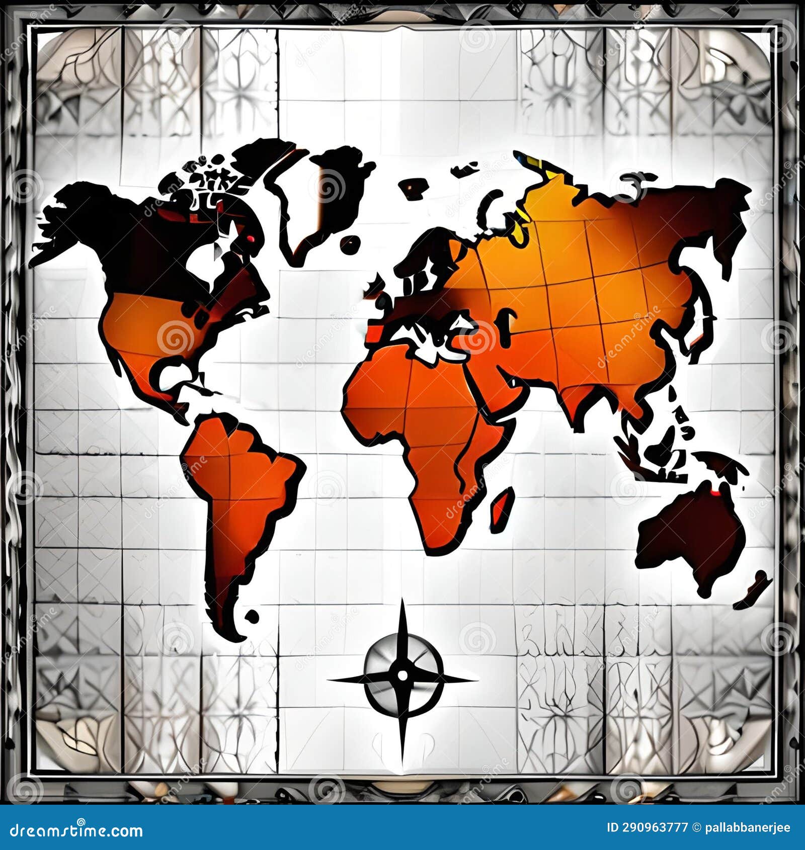 World map design wallpaper stock image. Image of sketch - 290963777