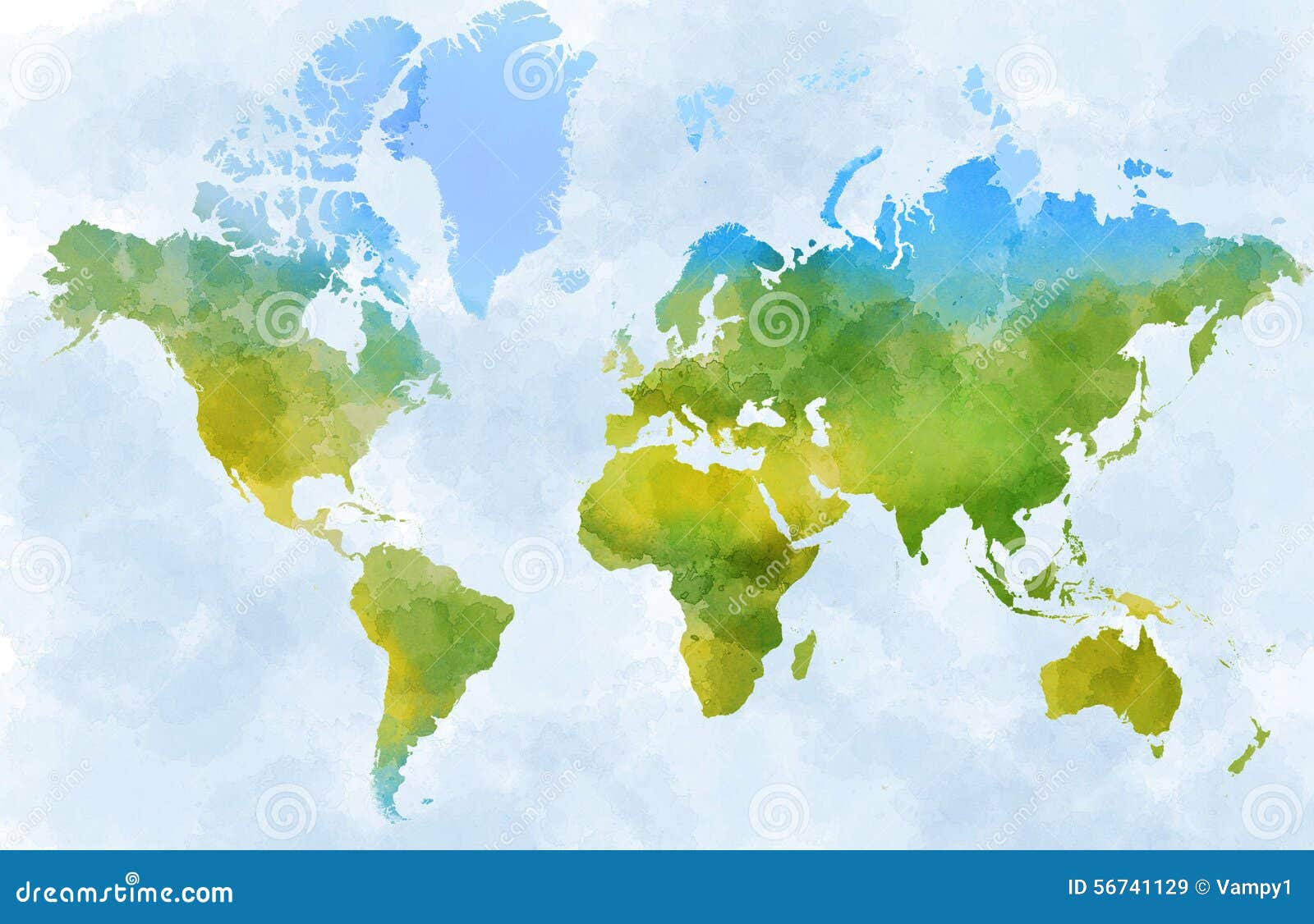 World Map, Designed Illustrated Strokes Stock Illustration ...