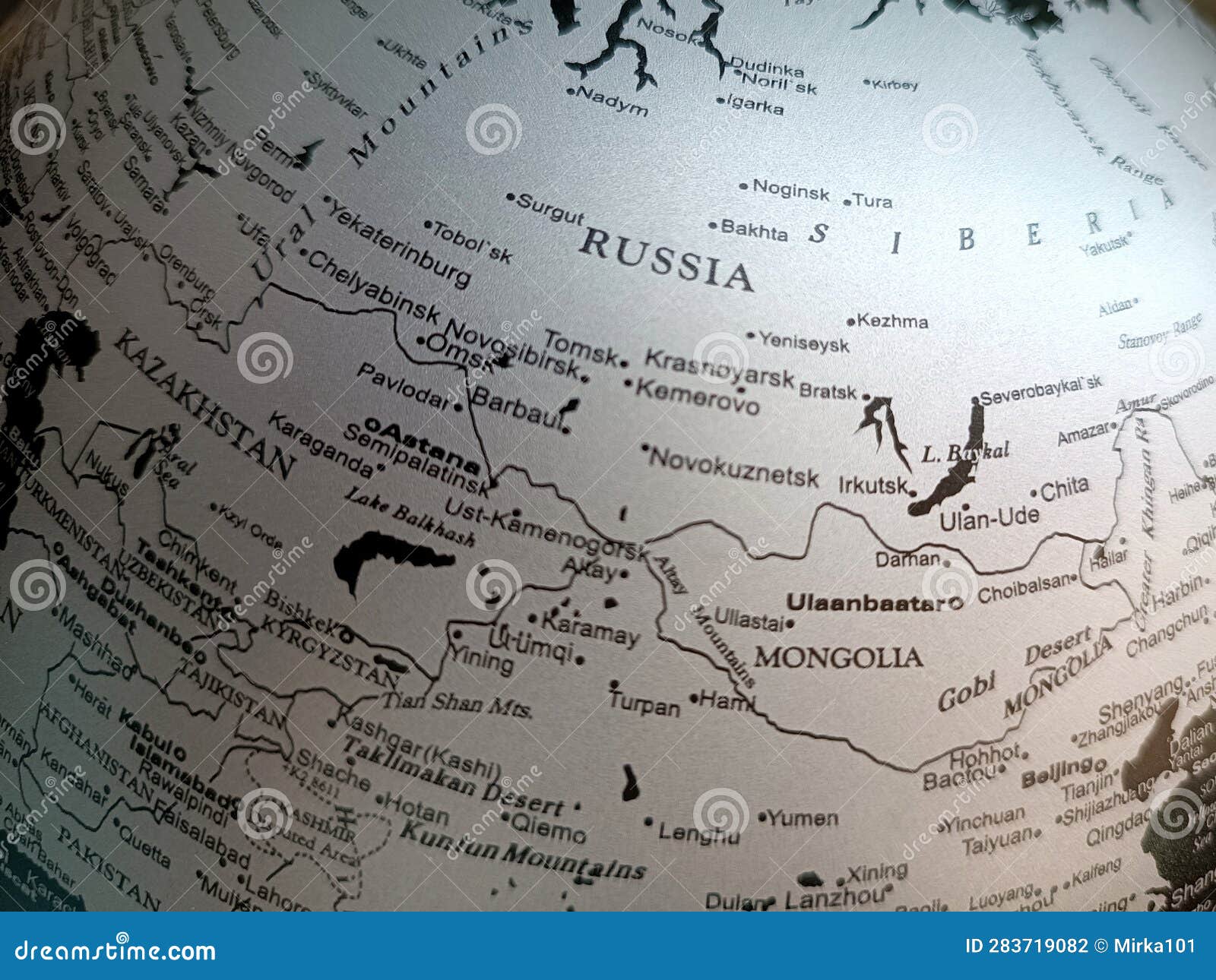 World Map, Detail of Russia on the Globe Stock Photo - Image of russia ...