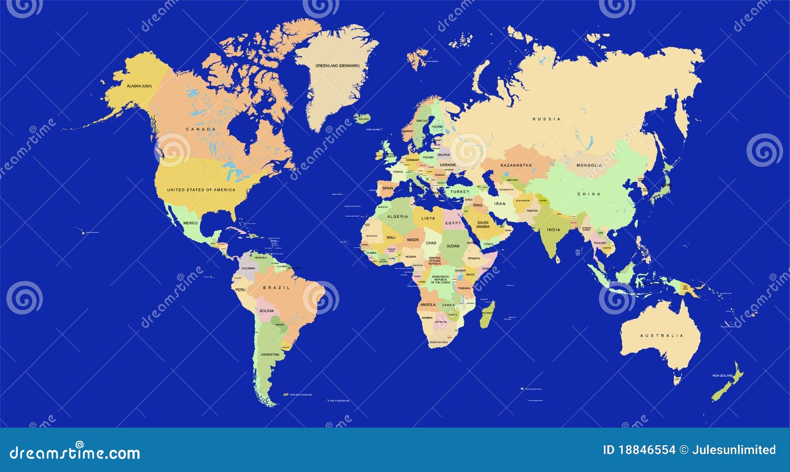 World Map In Detail - Vector | CartoonDealer.com #18846554