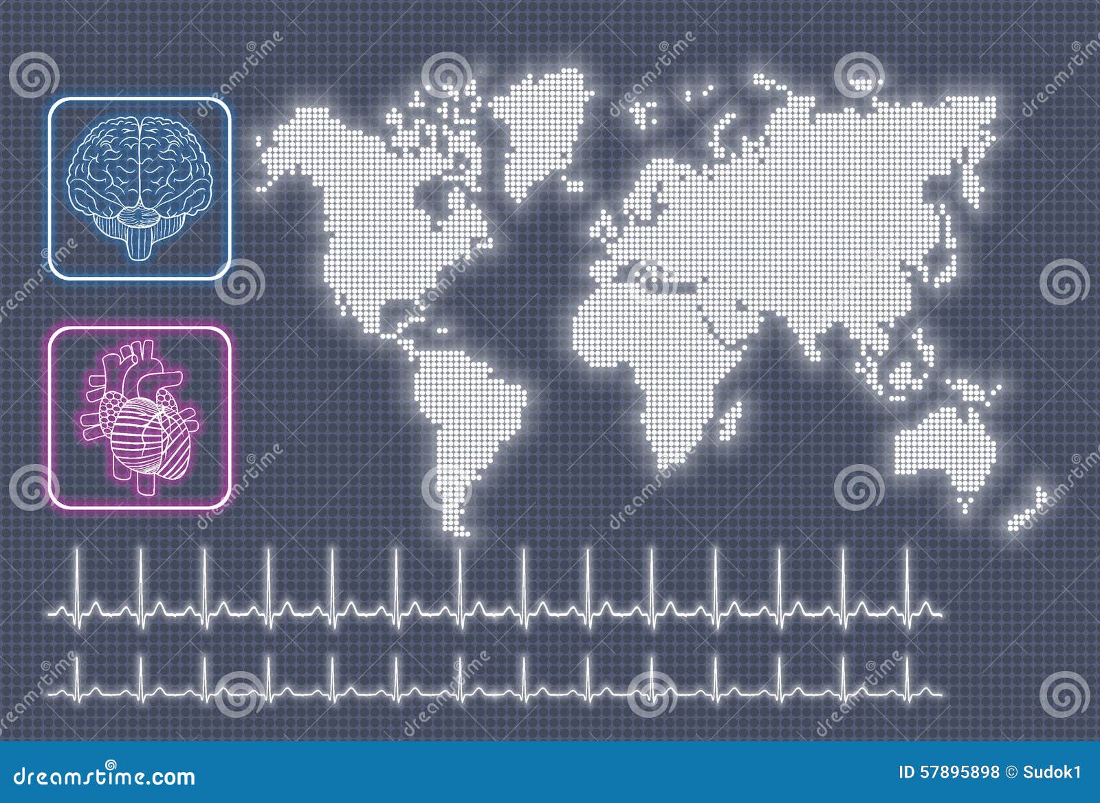 World Map with a Diagram of Diseases Stock Illustration - Illustration ...