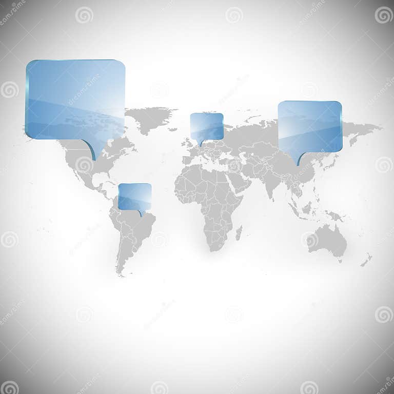 World Map with Dialog Boxes Background Vector Stock Vector ...
