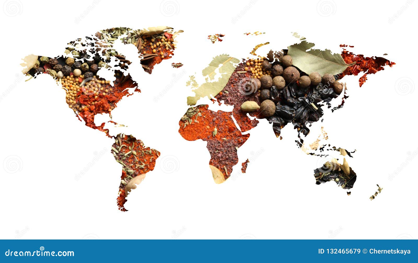 World Map of Different Aromatic Spices Stock Image - Image of business ...