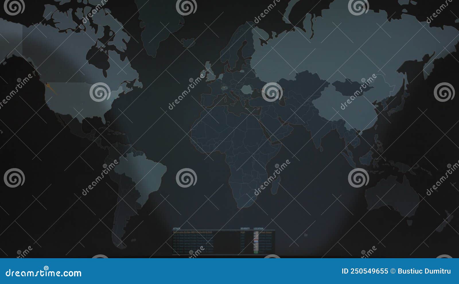 World Map with Different Targets for Cyber Attack. Hacking and ...