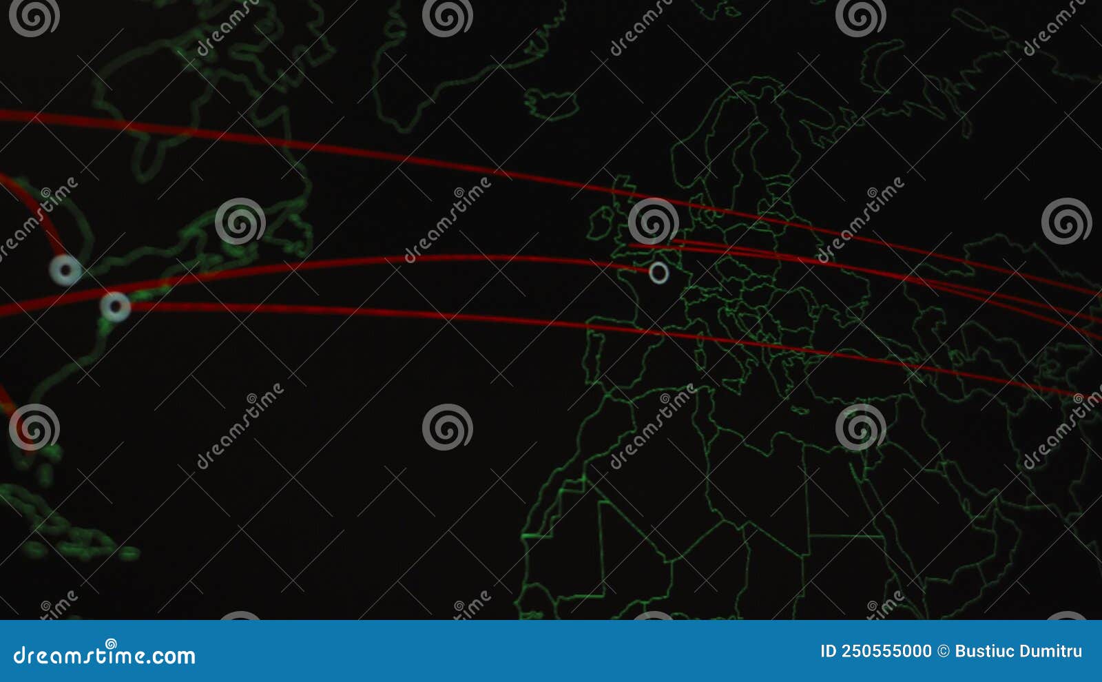 World Map with Different Targets for Cyber Attack. Hacking and ...