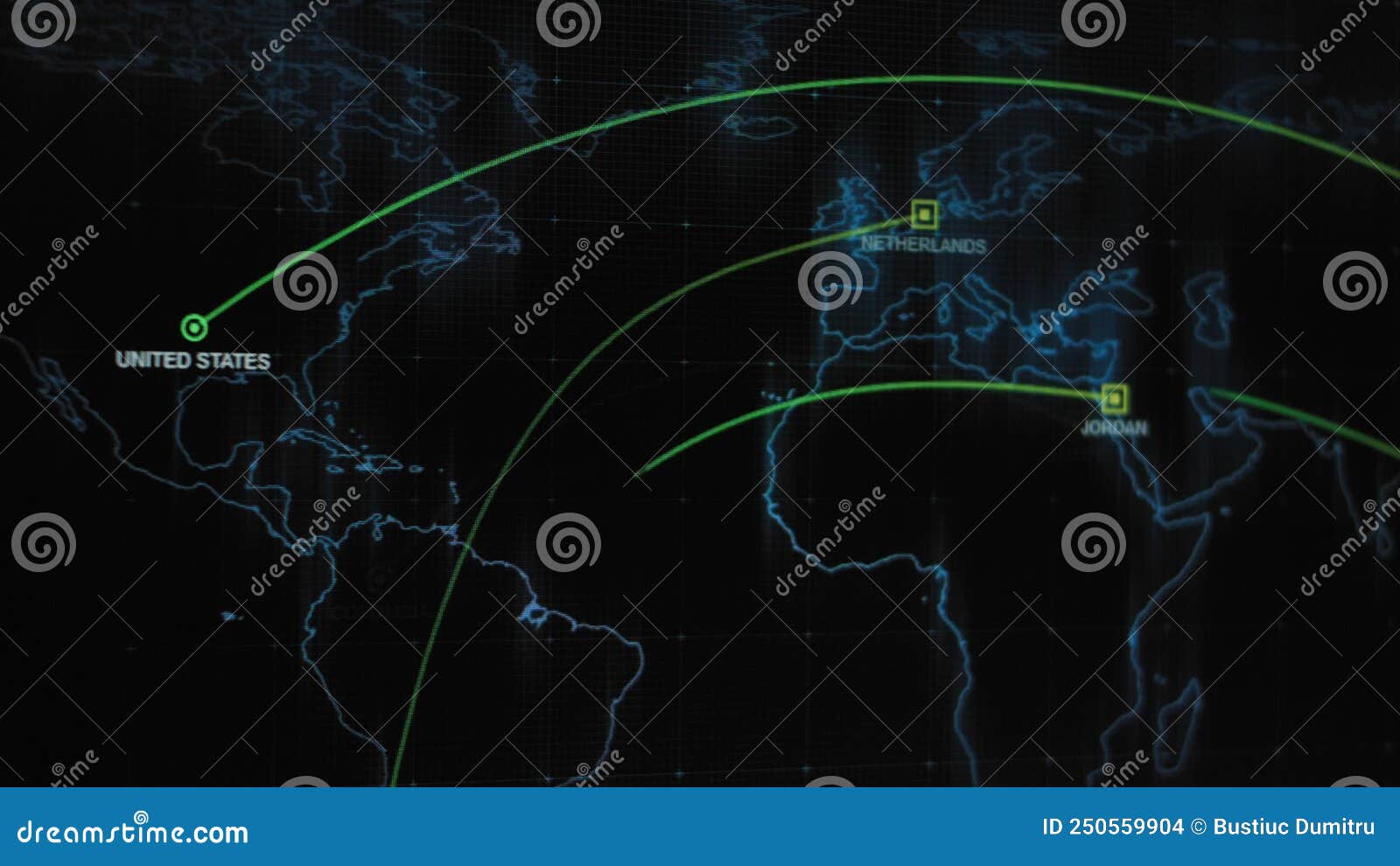 World Map with Different Targets for Cyber Attack. Hacking and ...
