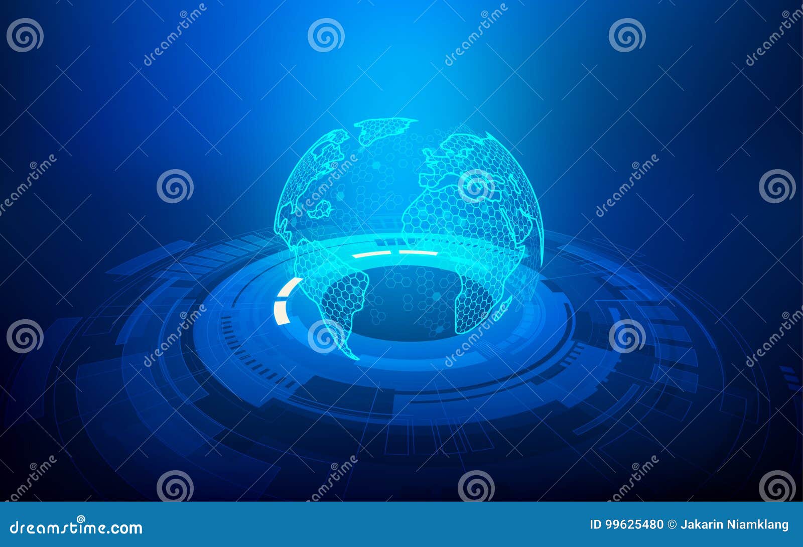 Techno Globe stock vector. Illustration of monitor, military - 99625480