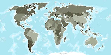 The World Map Divided by Countries Stock Illustration - Illustration of ...