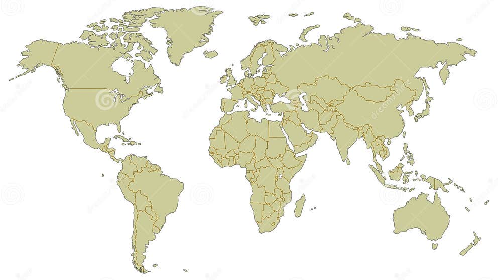 World Map Divided into Countries. Stock Vector - Illustration of ...
