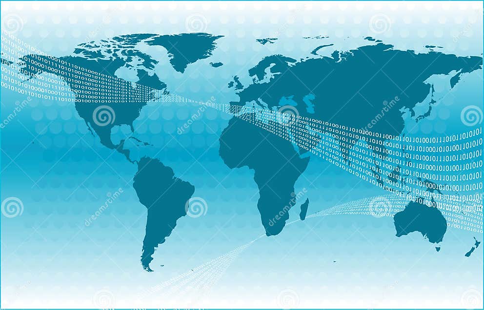 World map and dots code stock illustration. Illustration of code - 2832464