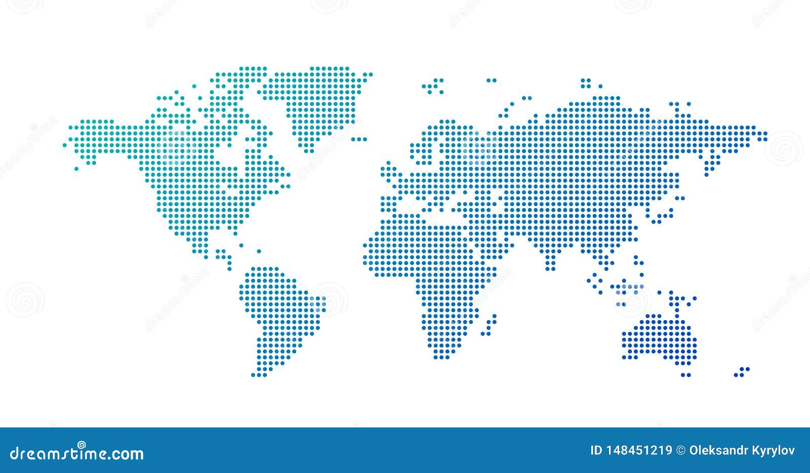 World Map Dotted Style, Vector Illustration Isolated on White Background Stock Image - Image of ...
