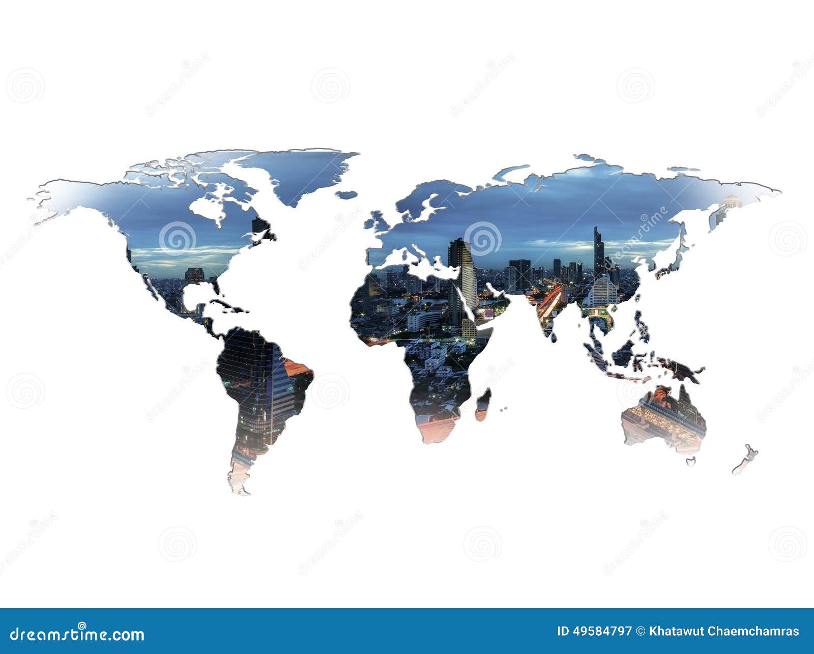 World Map Double Exposure Concept Stock Image - Image of building ...