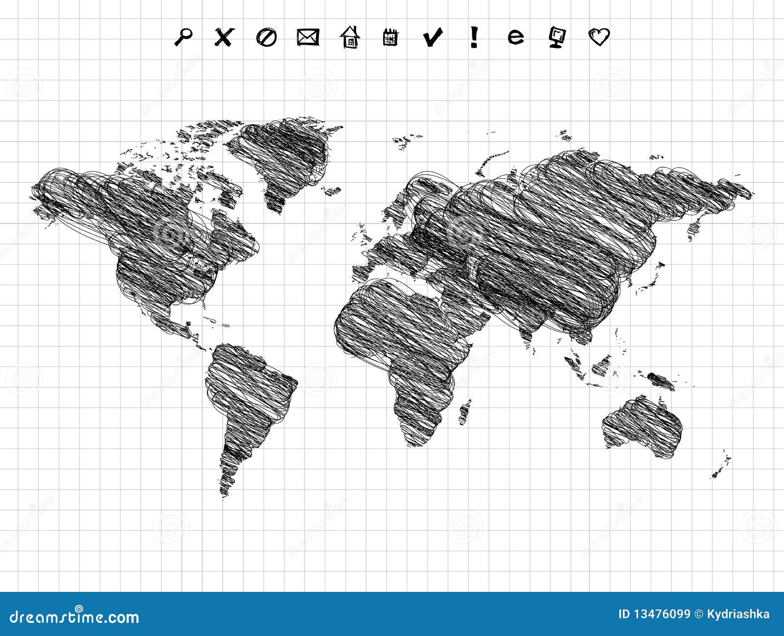 World Map Drawing, Pencil Sketch Stock Vector - Illustration of graphic ...