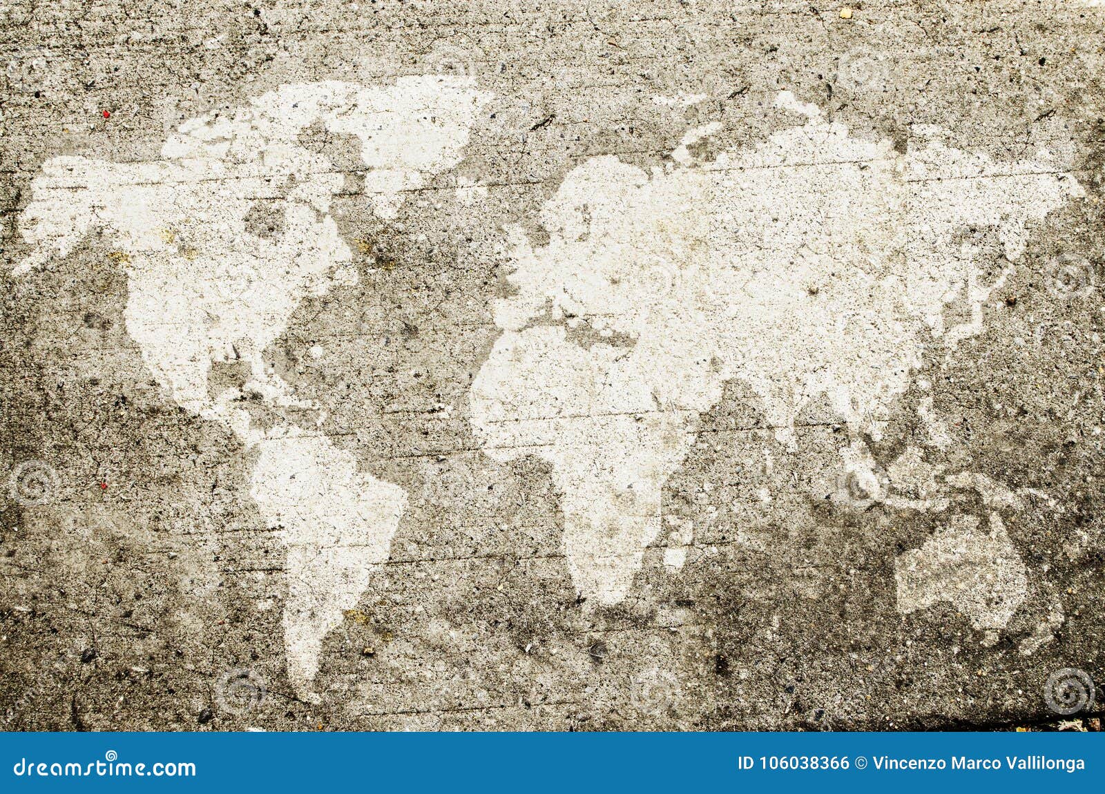 World map drawn on wall stock illustration. Illustration of ...