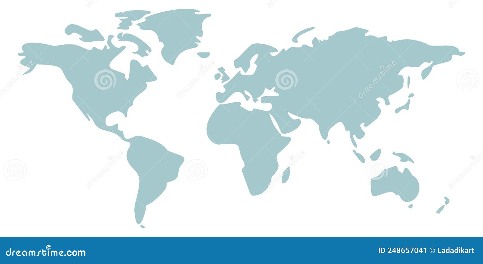 World Map. Earth Continents and Oceans Stock Vector - Illustration of ...