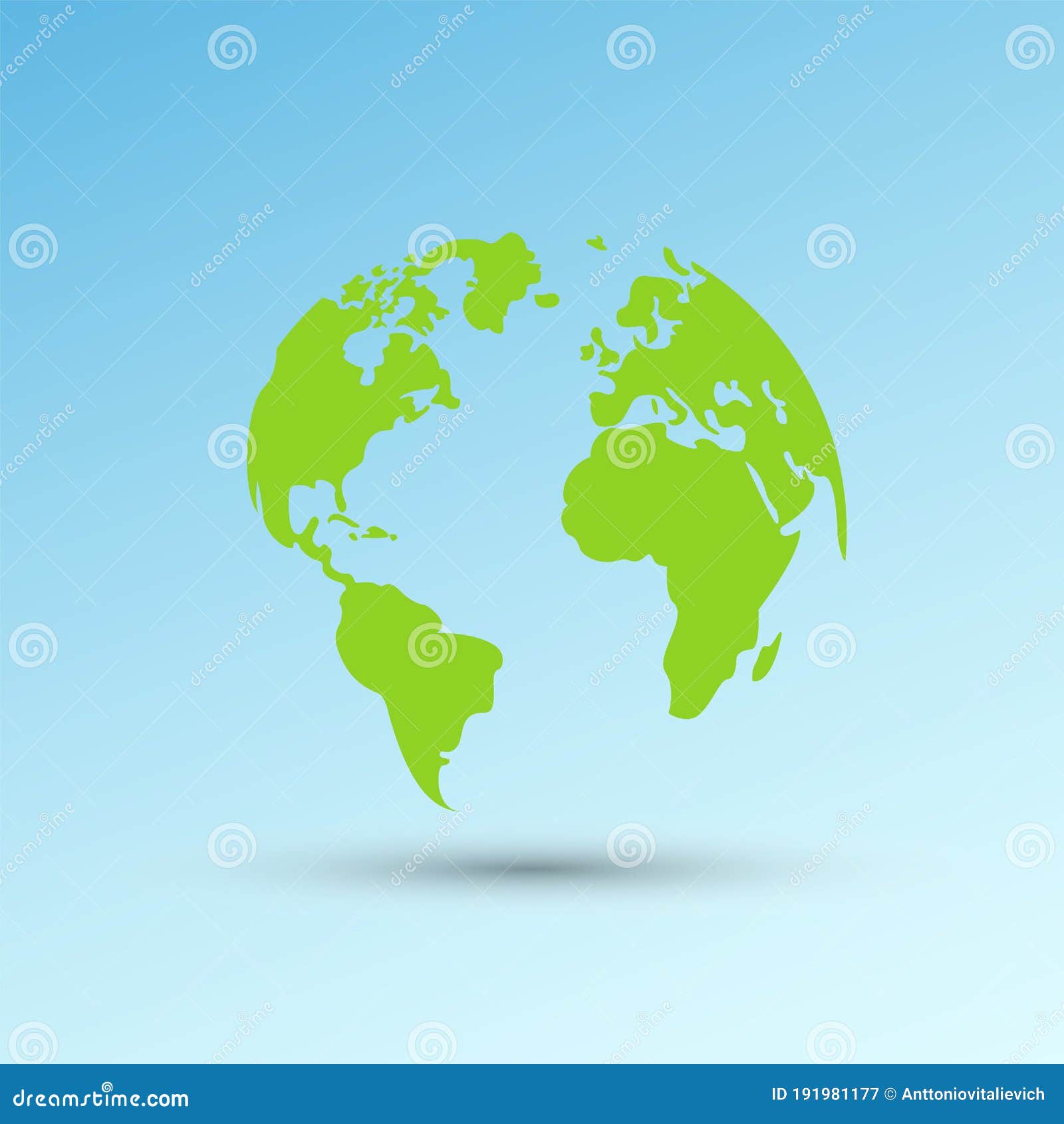 World Map Earth Design. Realistic Map in the Form of a Globe Stock ...